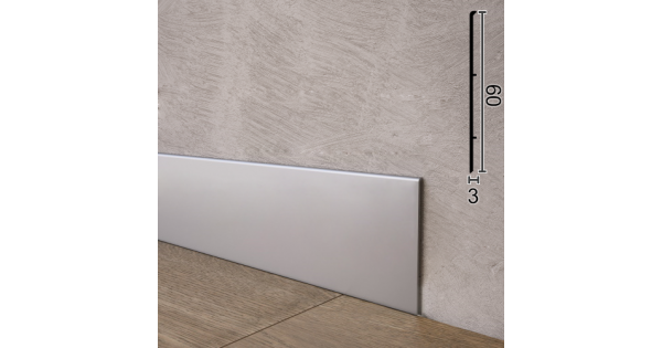 Широкий алюмінієвий плінтус для підлоги, висота 60мм. | Sintezal P-102(6)