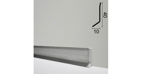Італійський плінтус із нержавіючої сталі, висота 40 мм. Profilpas Metal ...